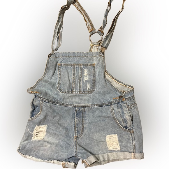 Pants & Jumpsuits | Super Cute Vintage Denim Romper With Aging Front ...